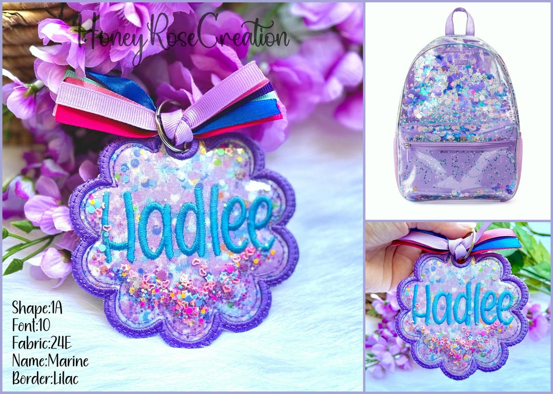 Personalize Fabric Bag Tag | Embroidered Name Shaker | Back to School ...
