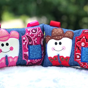 Cowboy Tooth Fairy Pillow, Personalized Pillow, Embroidered Tooth ...