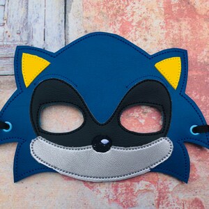 Blue Hedgehog Mask, Embroidered Mask, Halloween Mask, Birthday Pary ...