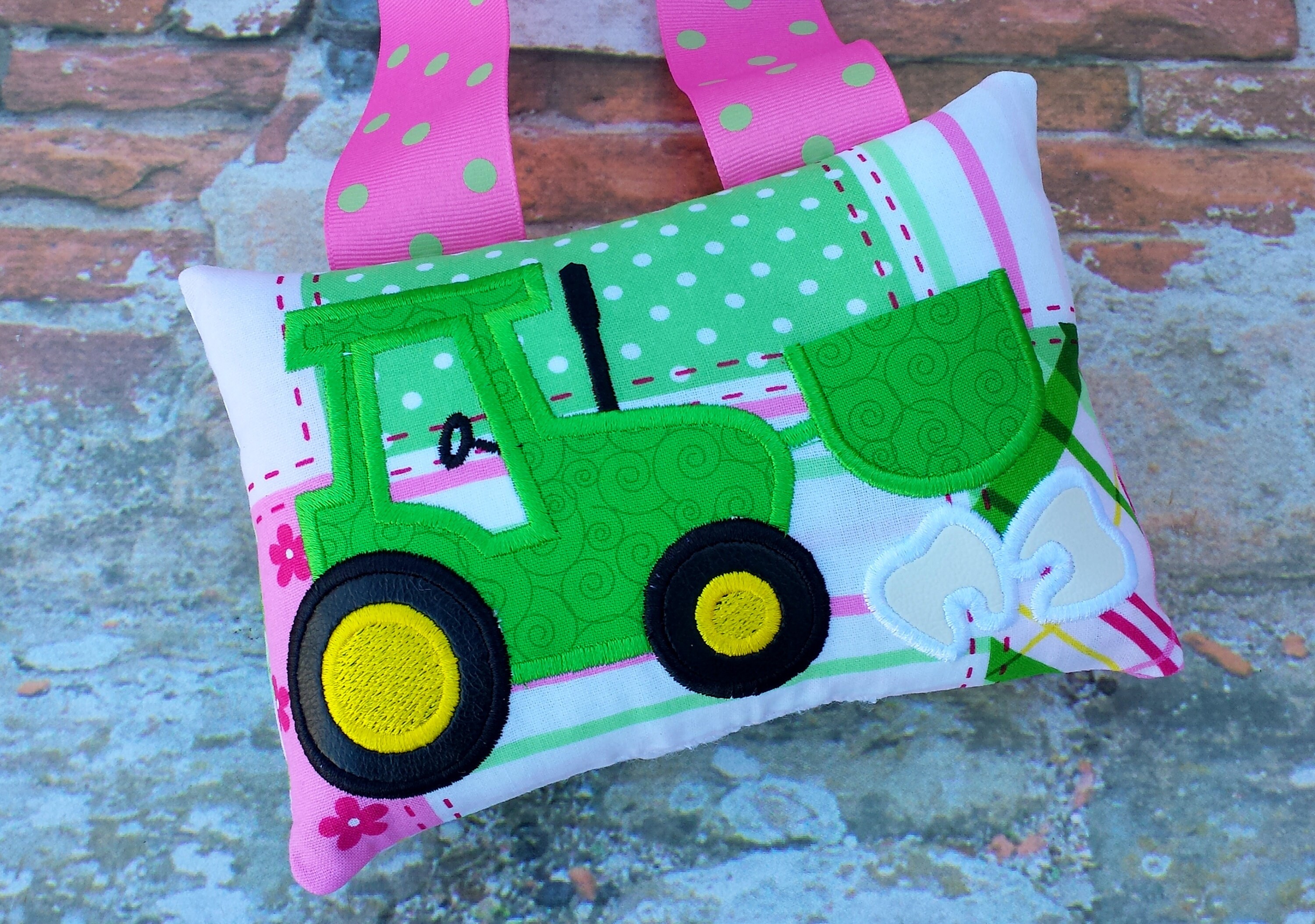 Tractor Tooth Fairy Pillow. Personalized Pillow.embroidered Tractor ...