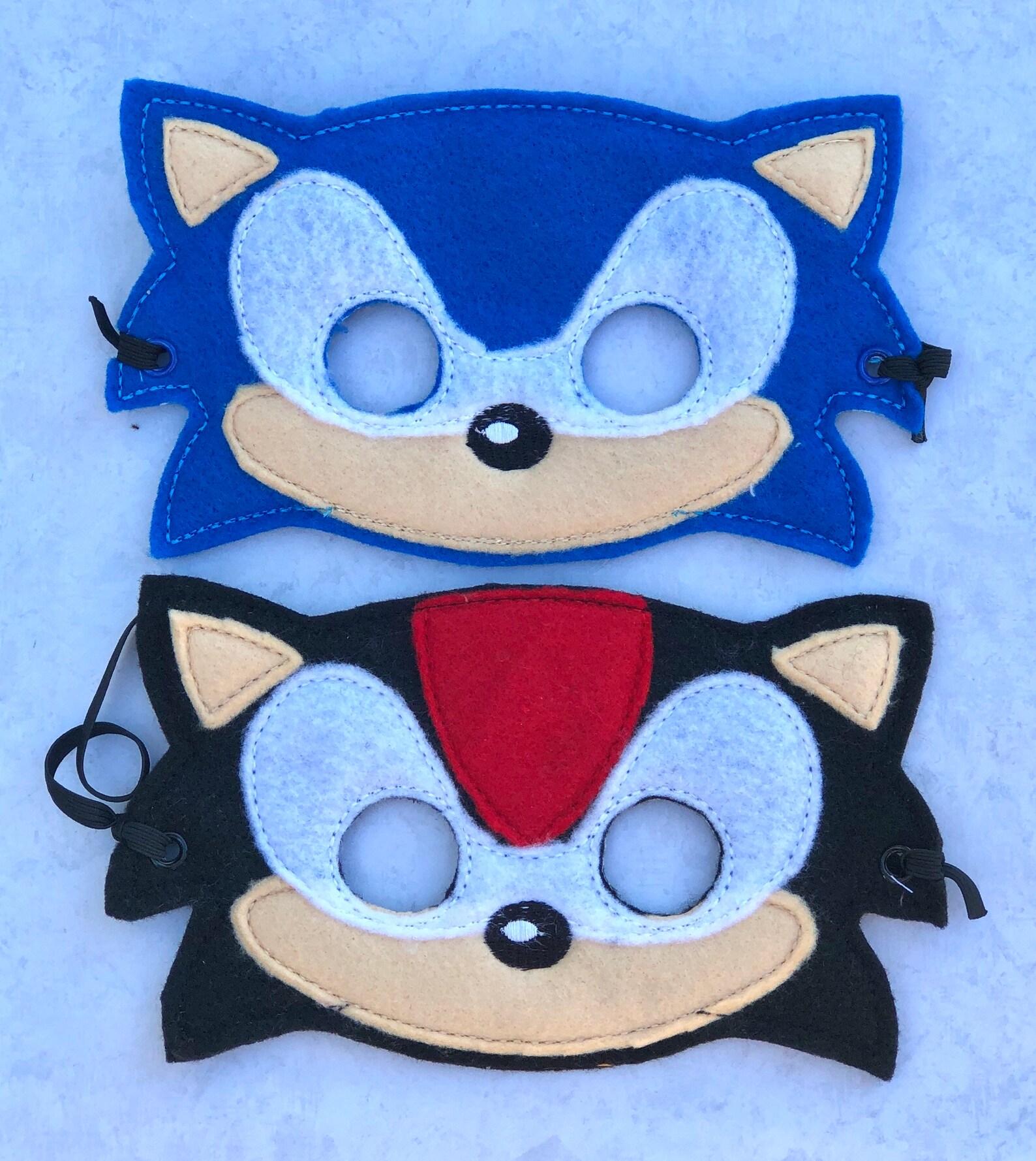 Sonic and Shadow embroidered mask. Halloween mask | Etsy
