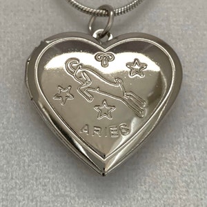 Zodiac Locket Pendant, Zodiac Necklace, 1 1/8 X 1 1/8” Silver Rhodium ...