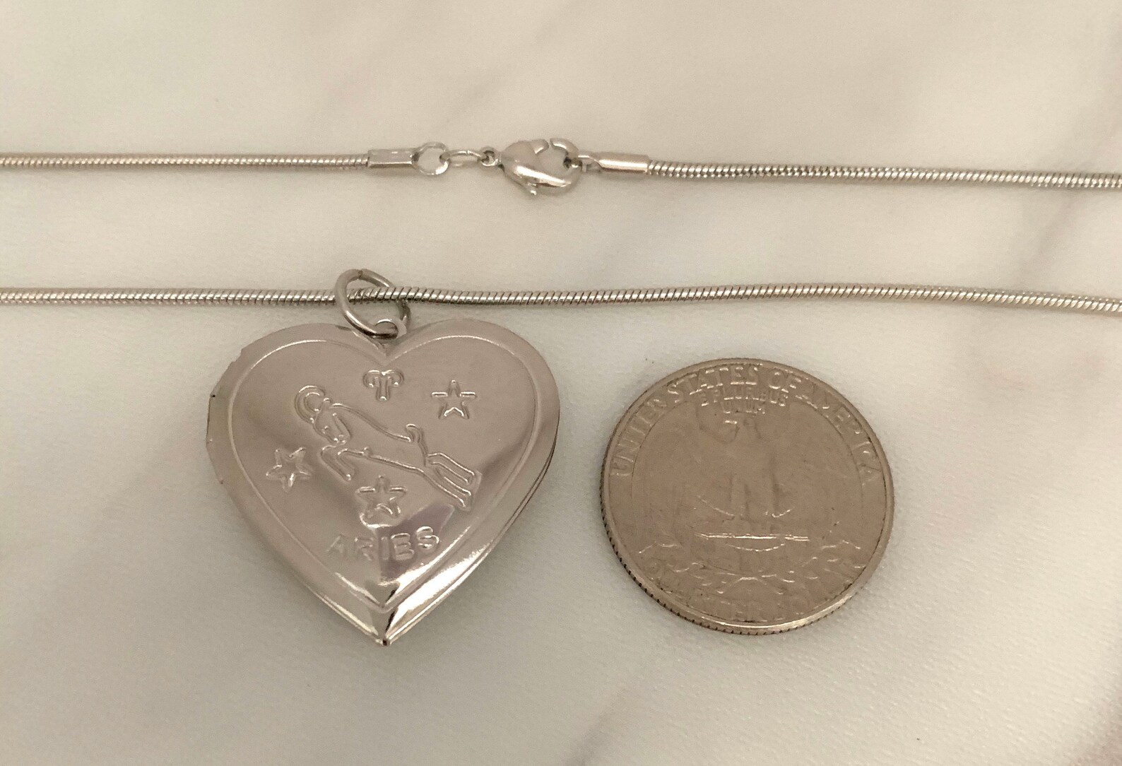 Zodiac Locket Pendant, Zodiac Necklace, 1 1/8 X 1 1/8” Silver Rhodium ...