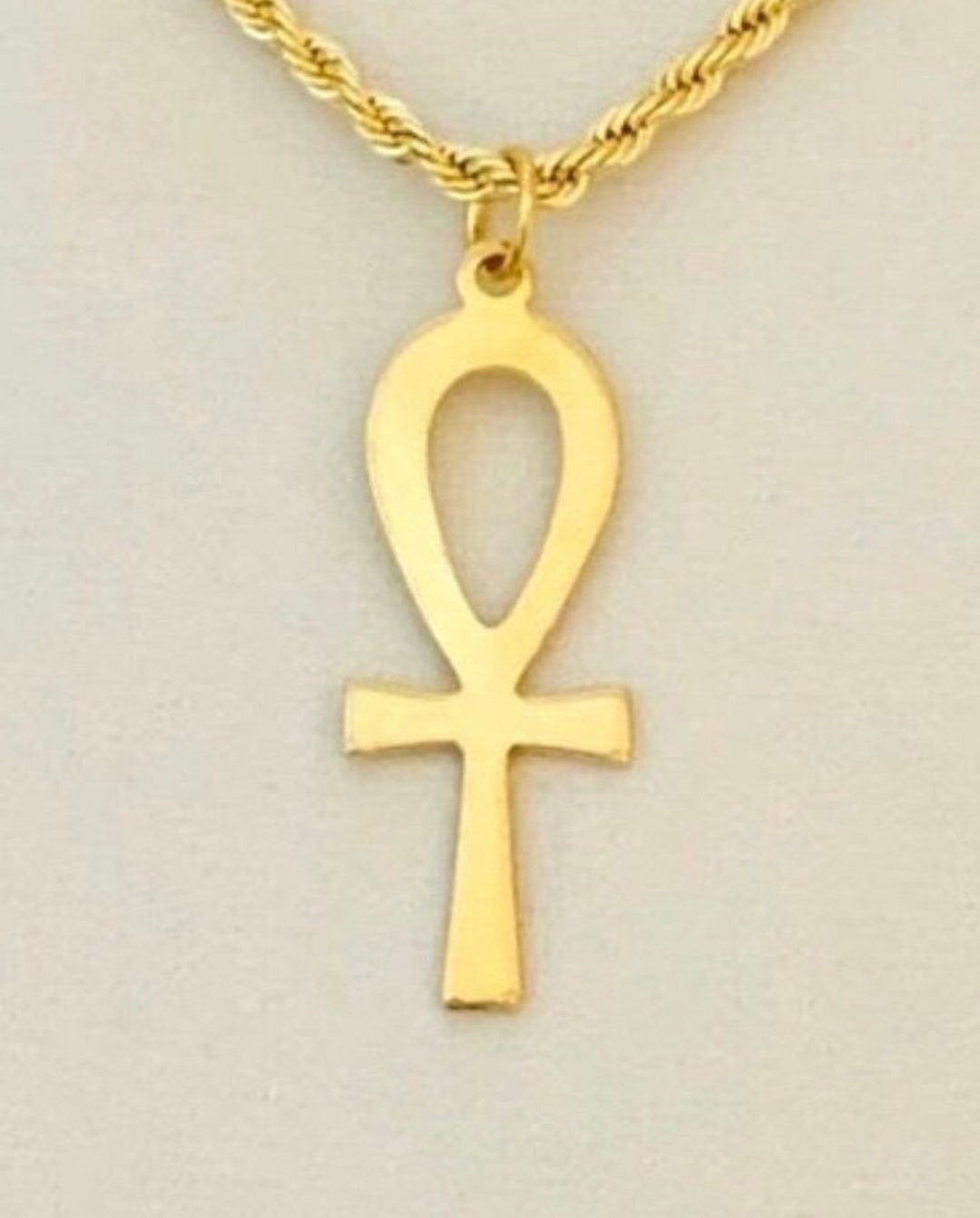 Egyptian Ankh Cross, Religious Cross, 1 1/2” Long 14k Gold Plated ...