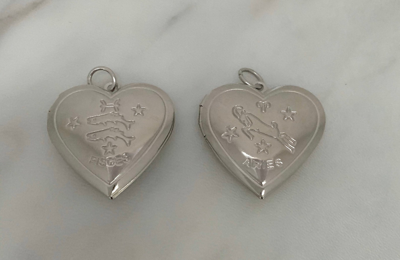 Zodiac Locket Pendant, Zodiac Necklace, 1 1/8 X 1 1/8” Silver Rhodium ...