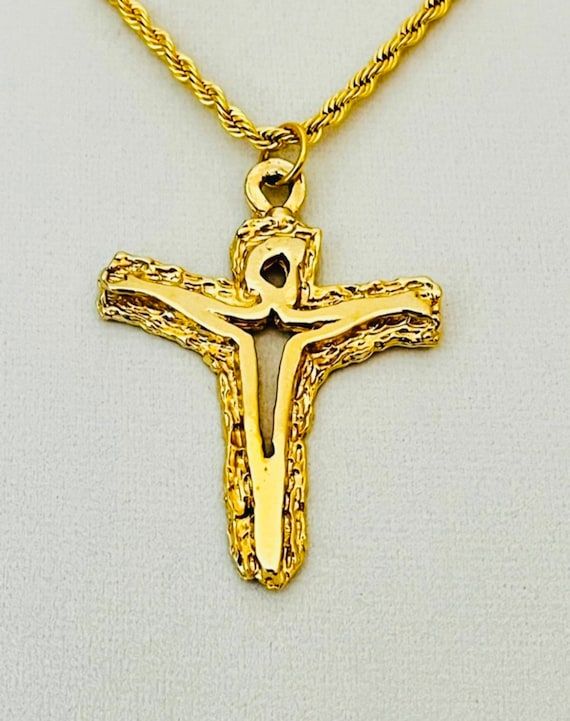 Modernist Cross, vintage cross, authentic 80’s pendan… - Gem