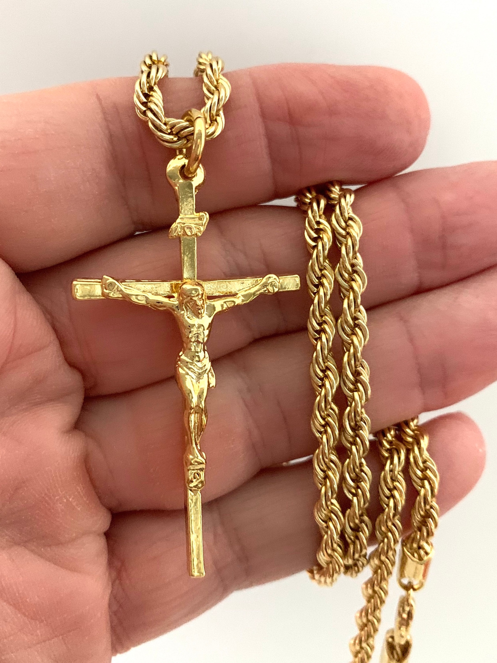 Crucifix, Cross, Jesus Christ, Extremely Detailed, Large 2 1/4” Long ...