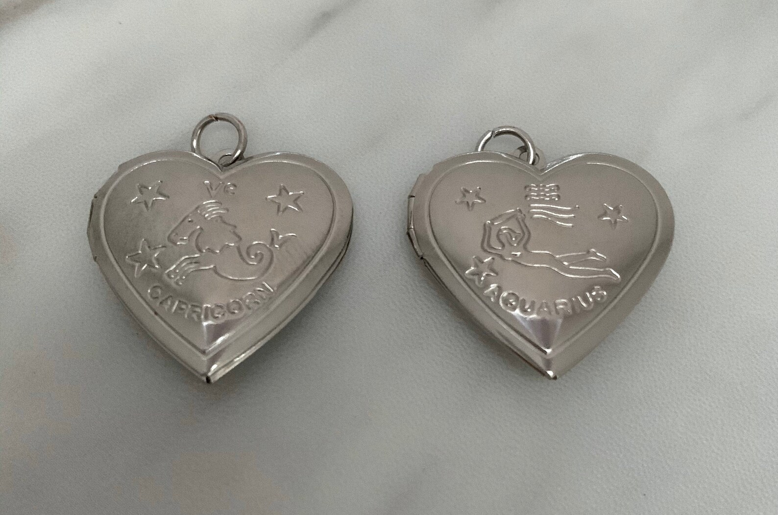 Zodiac Locket Pendant, Zodiac Necklace, 1 1/8 X 1 1/8” Silver Rhodium ...