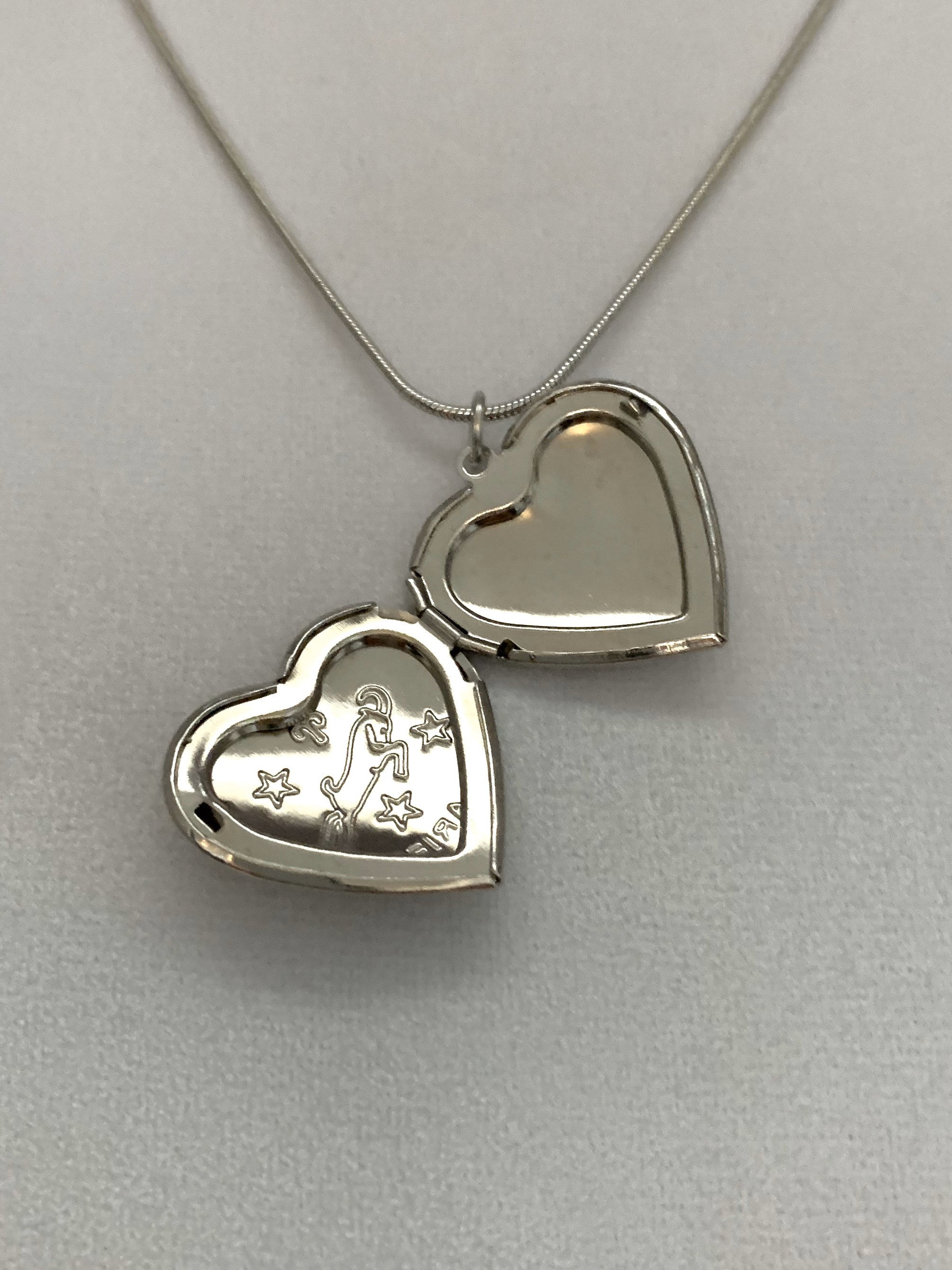 Zodiac Locket Pendant, Zodiac Necklace, 1 1/8 X 1 1/8” Silver Rhodium ...