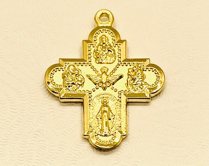 Italian Five Way Cross, Four Way Cross, Religious Cross, 14k Gold ...