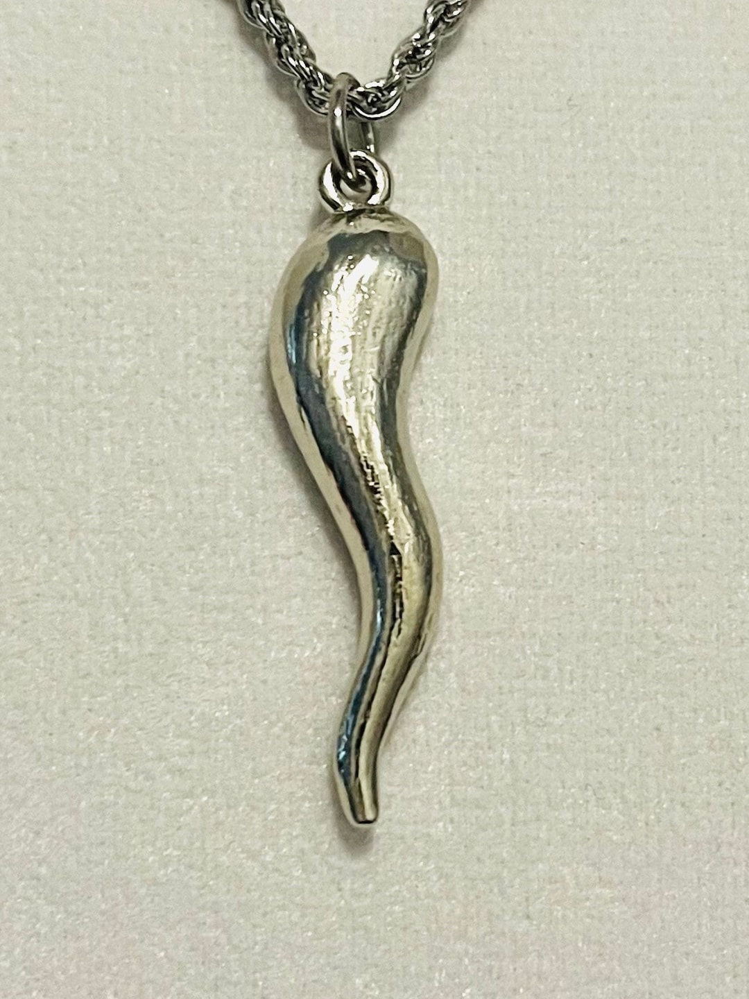 Italian Horn Necklace, Italian Cornicello, Italian Amulet, Pendant, 1 1 ...