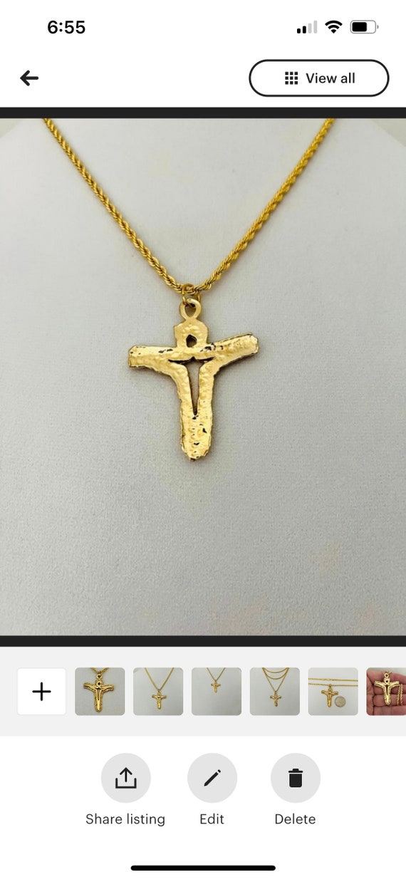 Modernist Cross, vintage cross, authentic 80’s pendan… - Gem