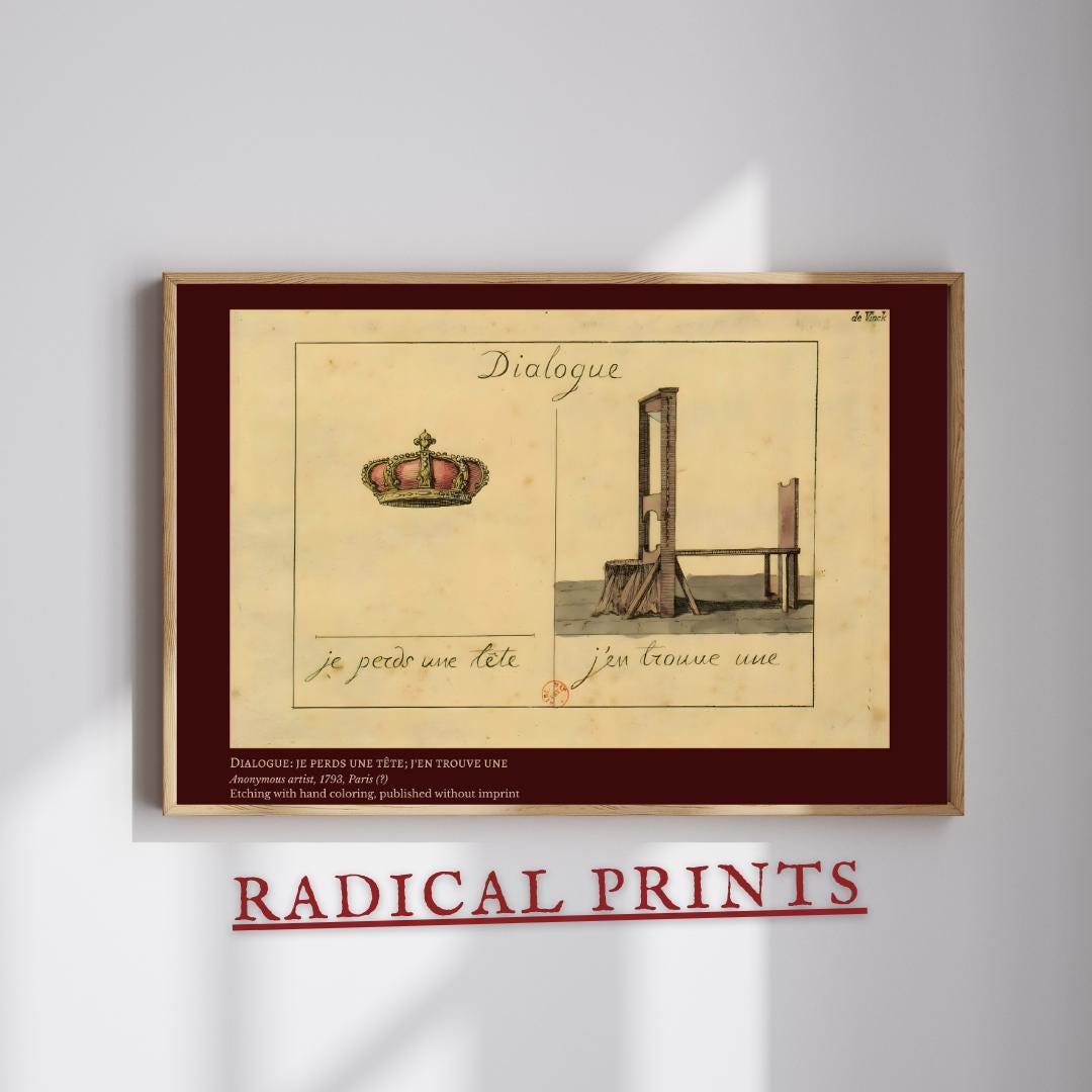 Dialogue: French Revolution Guillotine Print – 1793 Political Satire ...