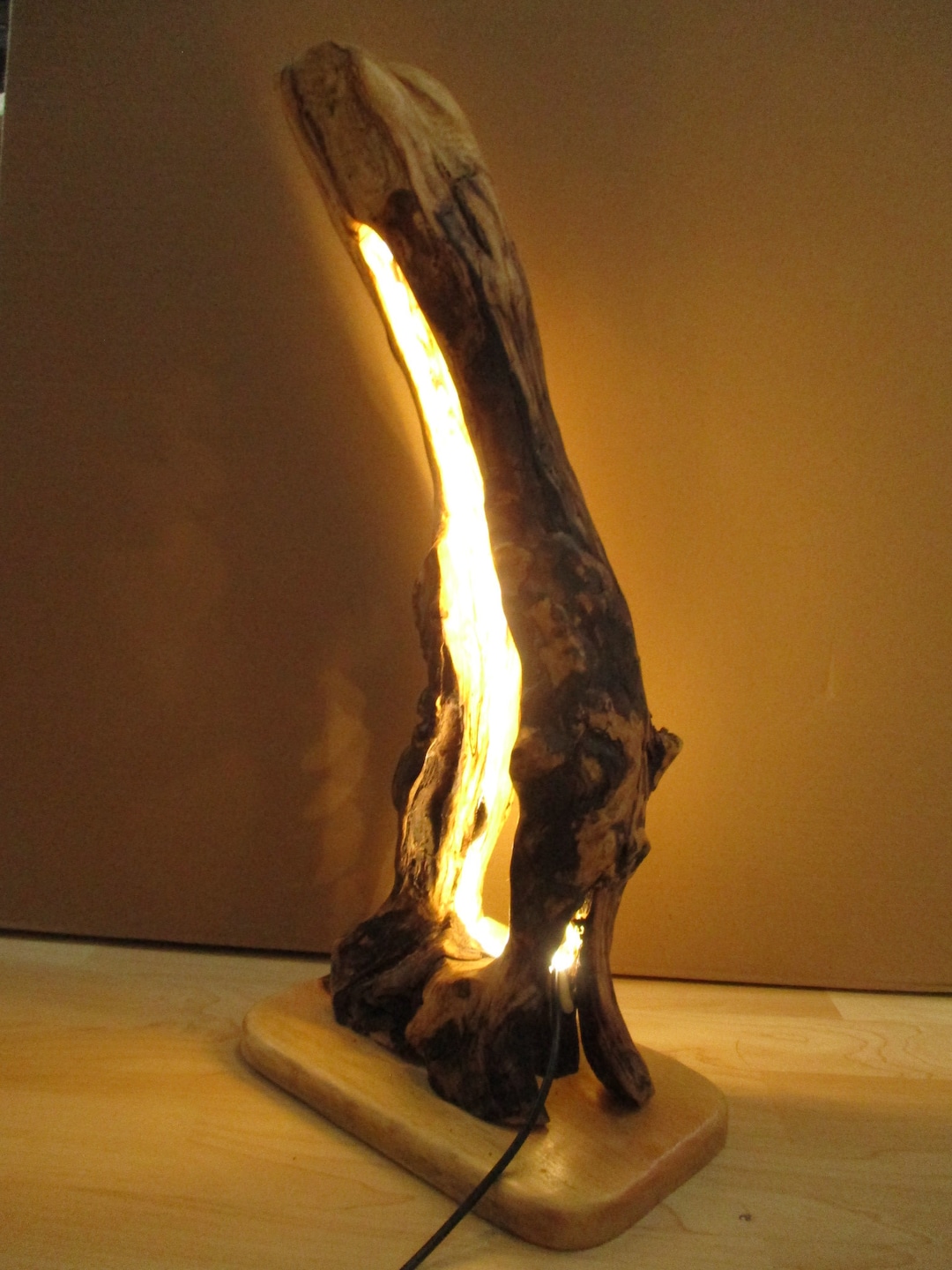 Tree Trunk Lamp, Driftwood and Spruce, Floor Lamp, Designer Light ...