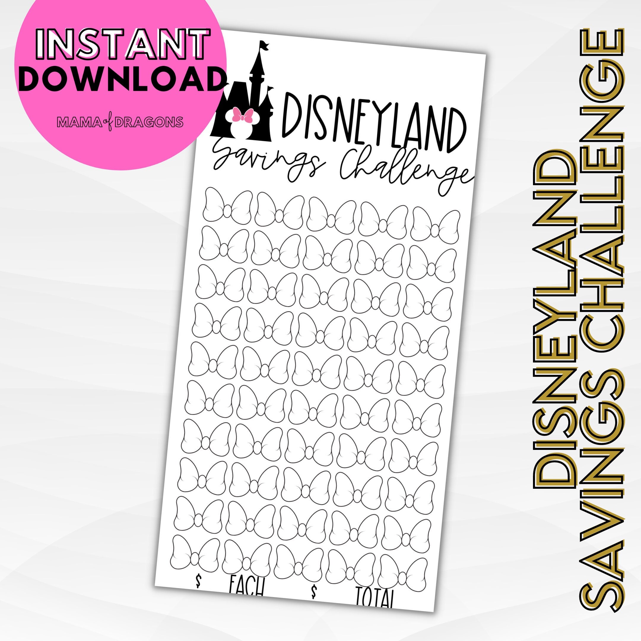 Disneyland Savings Challenge, Saving for A Trip to Disneyland, Sinking ...