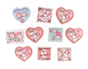 20 x Posukuma & Teddy Bear cute Japanese used postage stamps | Etsy