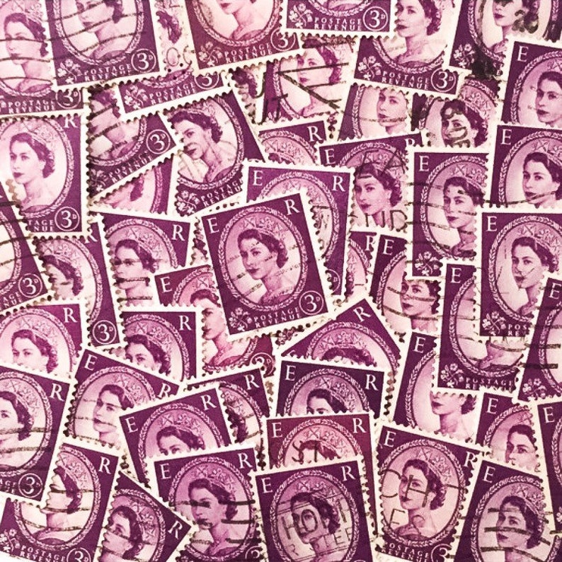 Purple Used British 3d Wilding Postage Stamps All off Paper - Etsy