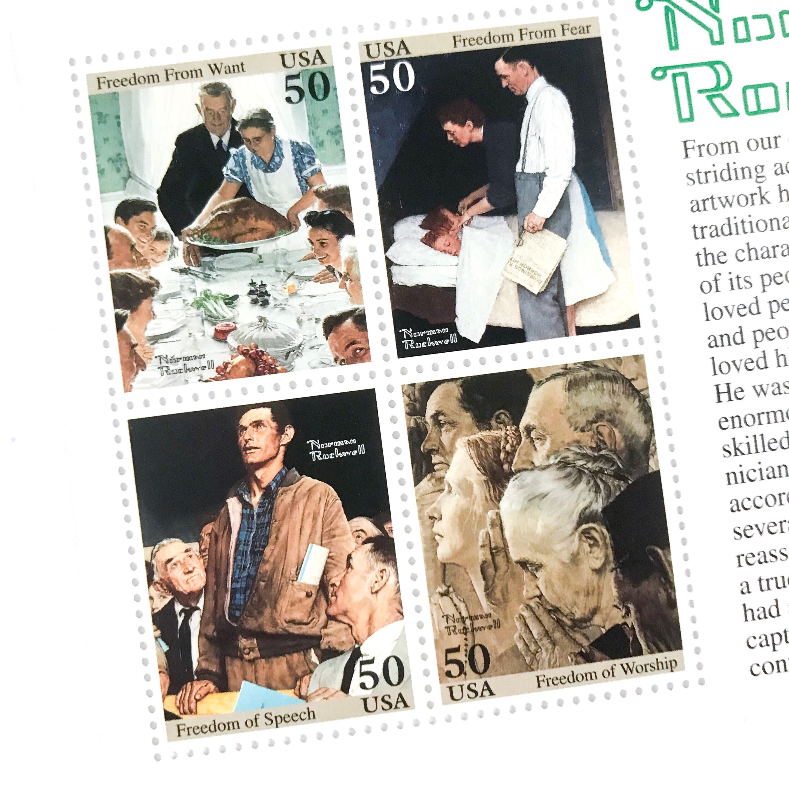 Art & Collectibles 4 vintage unused 1993 Norman Rockwell 50 cent ...