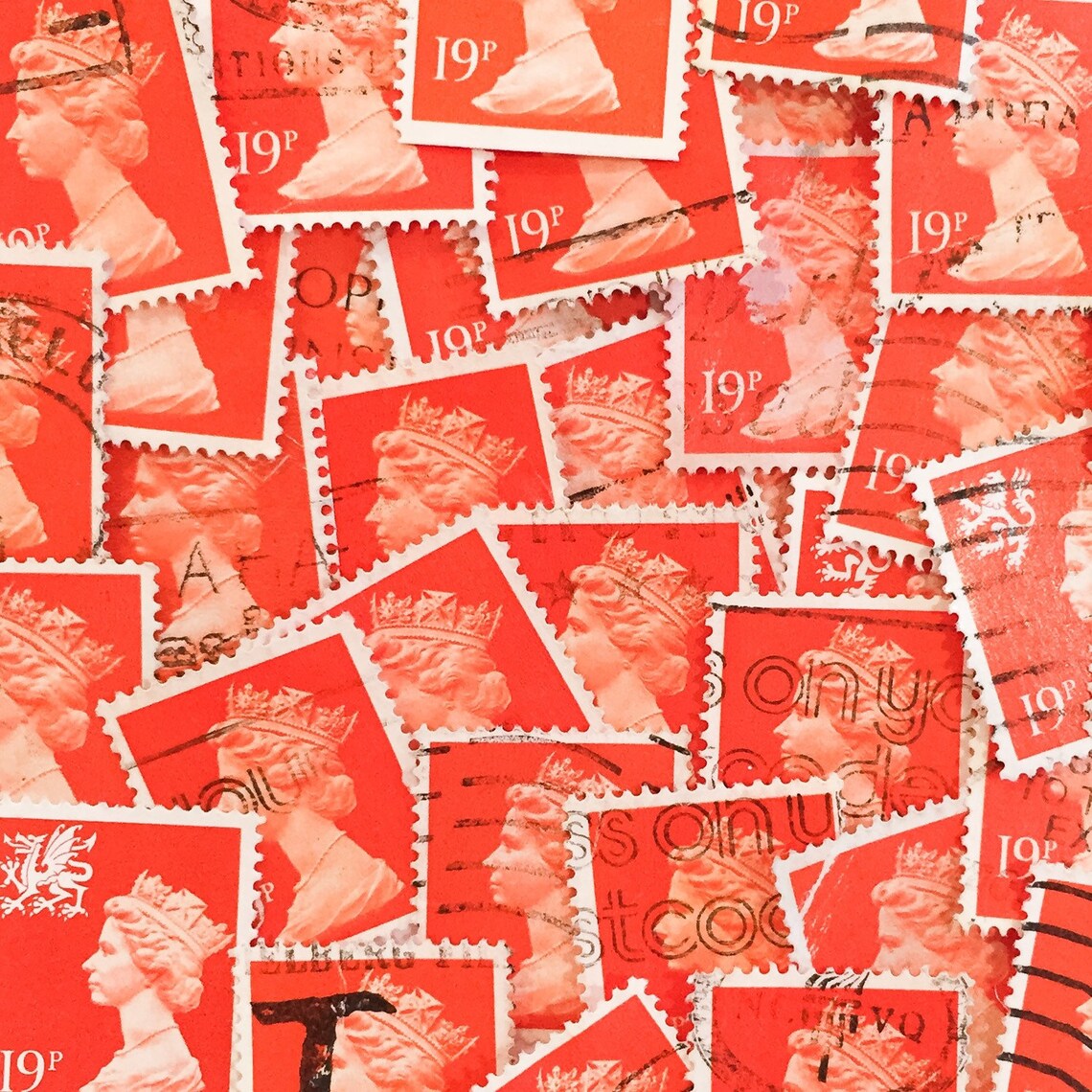 Orange Used British 19p Machin Postage Stamps All off Paper - Etsy UK