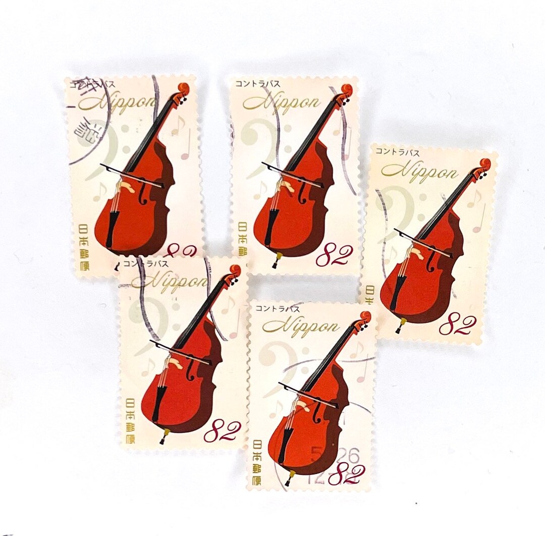 5 X Double Bass Used, Japanese Postage Stamps All off Paper - Japan ...