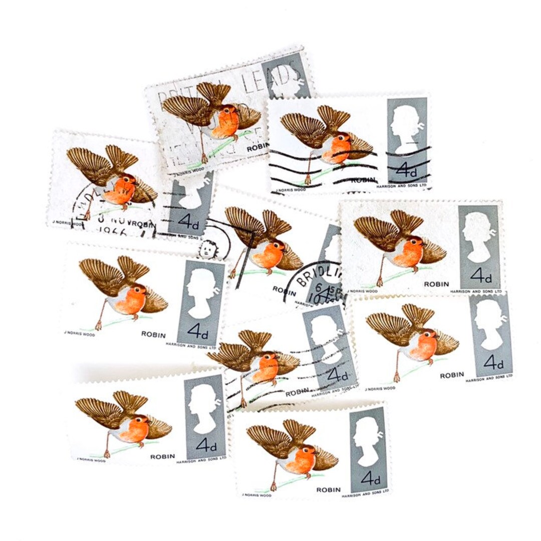 10 X Robin 1966 4d Used GB Postage Stamps Red Robins Christmas British ...