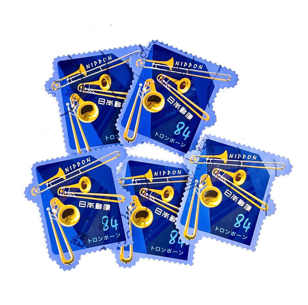 5 X Trombone Used, Japanese Postage Stamps All off Paper - Japan ...