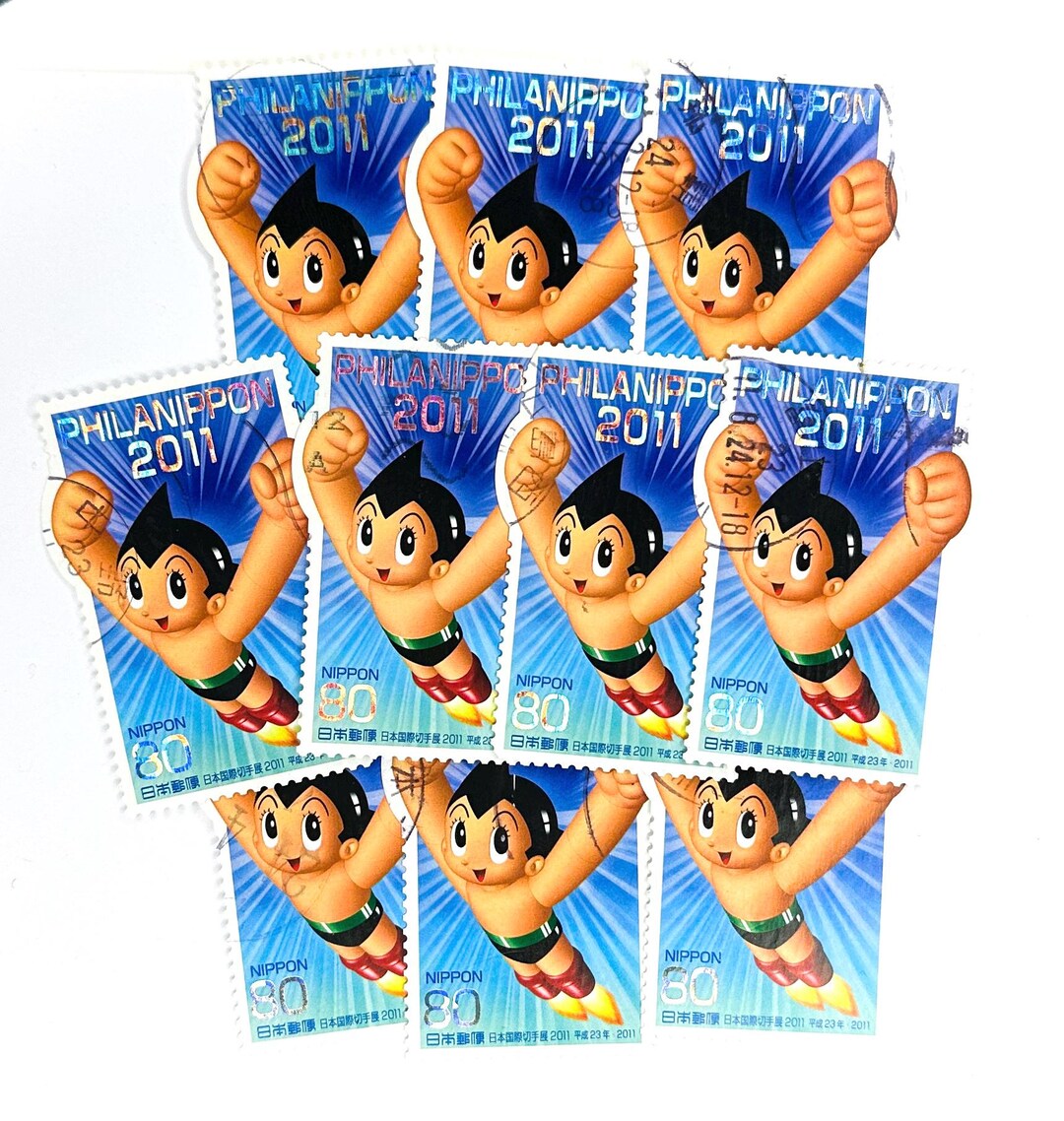 10 X Astro Boy Used, Japanese Postage Stamps All off Paper - Japan ...