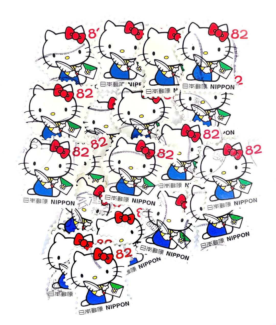 20 X Hello Kitty With Mail - Used Postage Stamps From Japan - off Paper ...