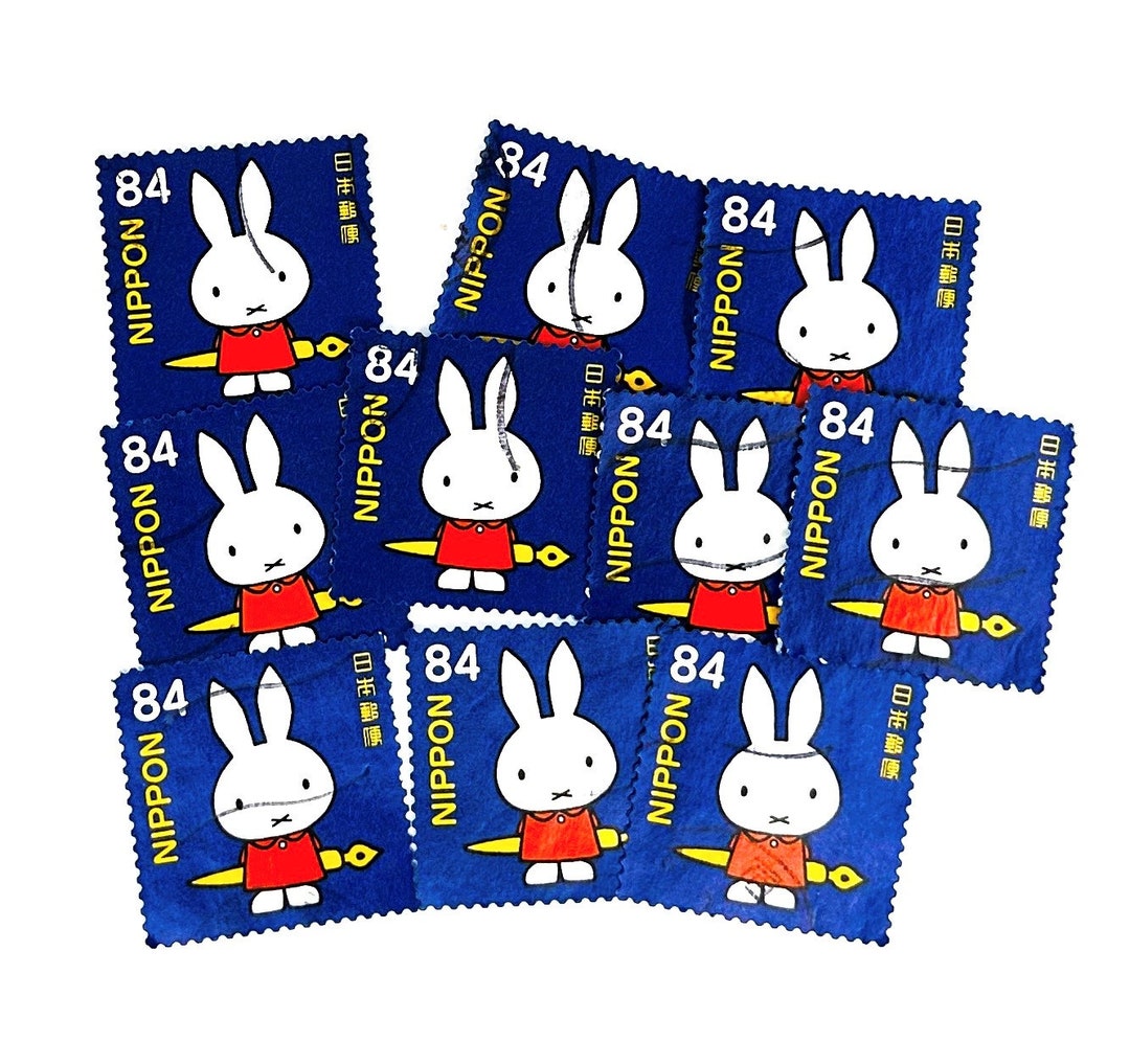 10 X Miffy, Used, Japanese Postage Stamps - off Paper - Japan - Bunny ...