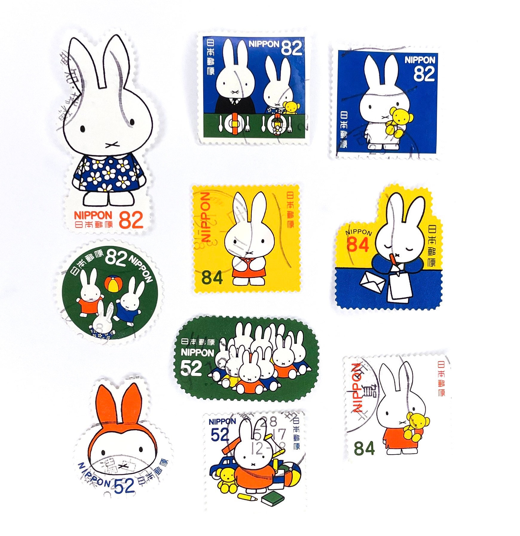 10 X Miffy Used Japanese Postage Stamps off Paper Japan | Etsy