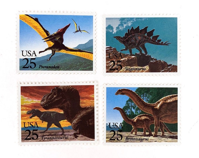 Dinosaur Stamps T-rex Pteranodon Stegosaurus - Etsy