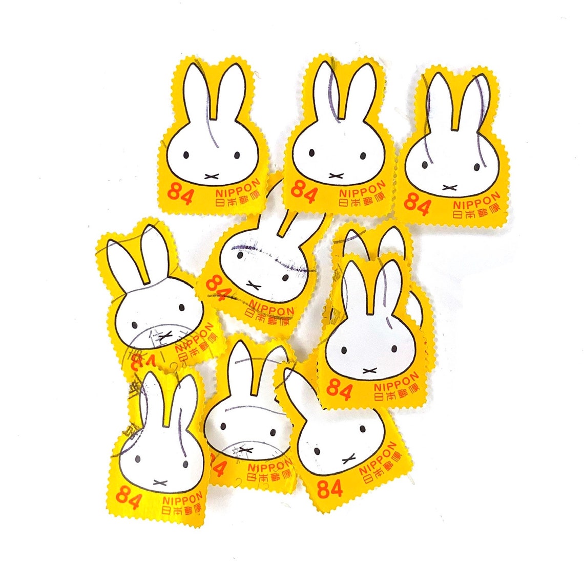 10 x Miffy used Japanese postage stamps off paper Japan | Etsy