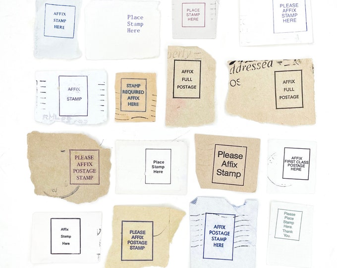 16 X Genuine Affix Stamp Pieces - All Different - From Underneath the ...