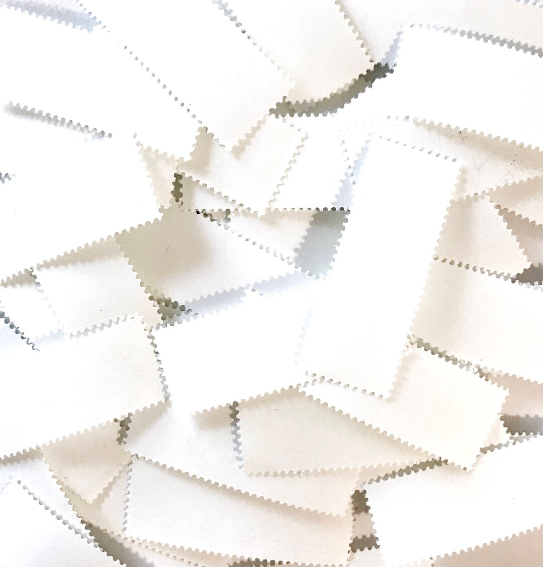 25 Pieces of White Blank Strip Stamp Gutters - Gummed Vintage Postal ...