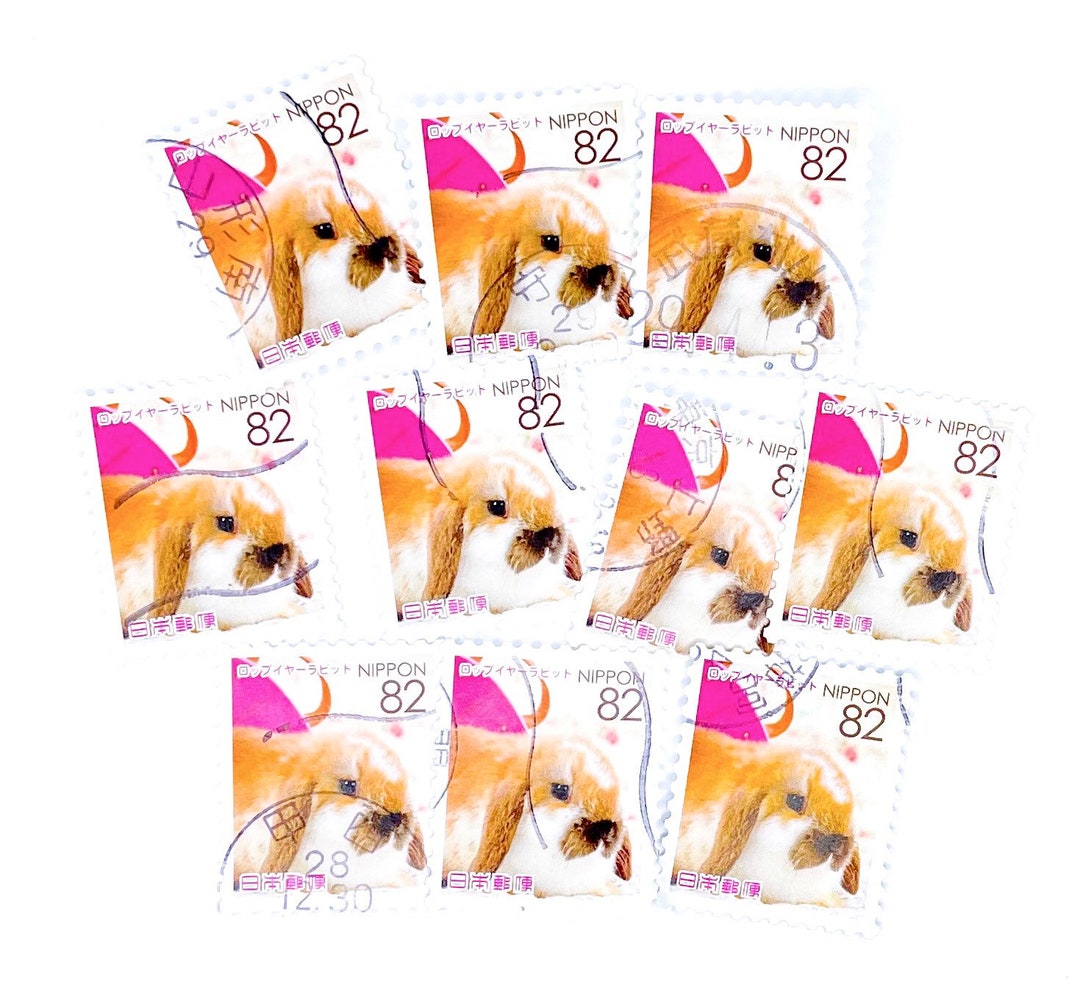 10 X Bunny Rabbit, Used, Japanese Postage Stamps All off Paper - Japan ...