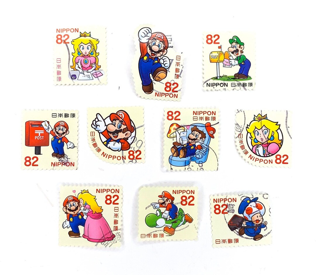 10 X Mario Kart Japanese Used Postage Stamps - off Paper - Japan ...
