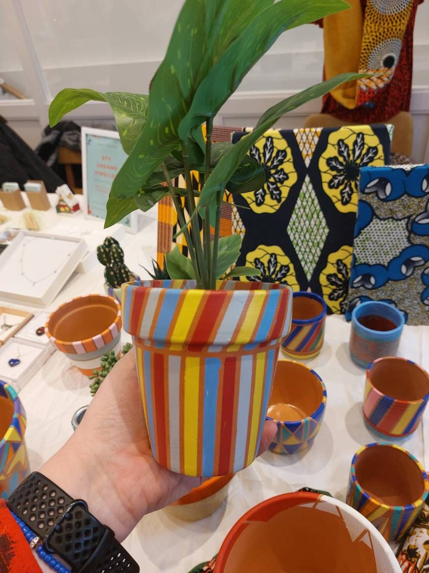 Artificial 12cm Geometric Multi Coloured Plant Pot - Etsy