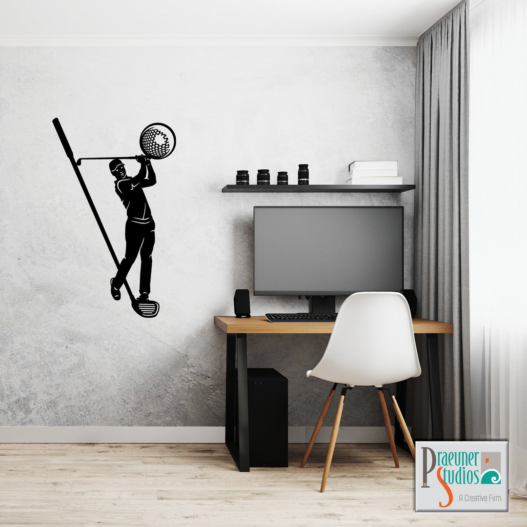 Golf SVG / Golfer Hitting Ball CNC / Laser Cut File Stab Art Pattern in ...