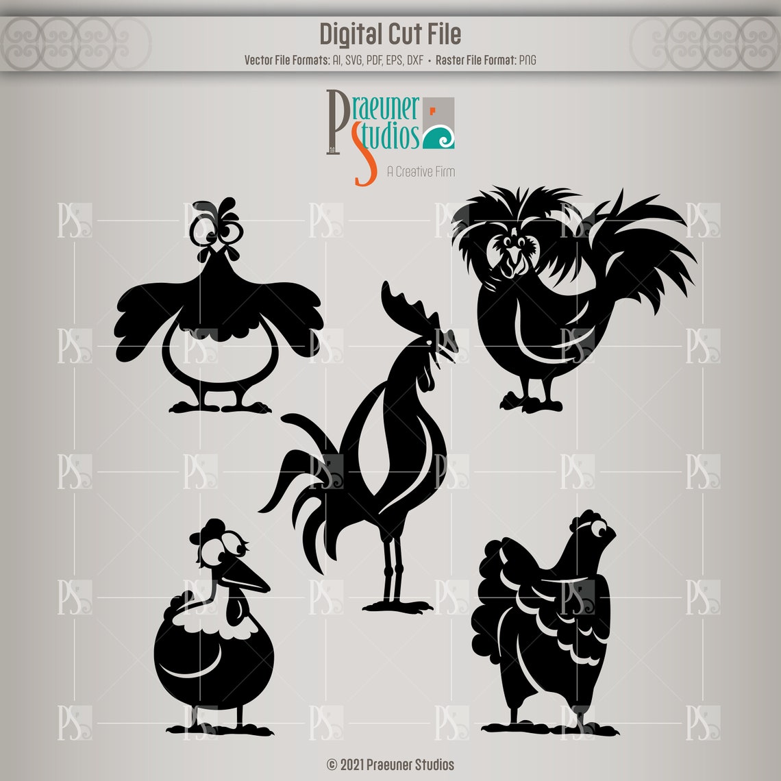 Chickens CNC Cut File Funny Hens and Rooster Laser Dwg Files - Etsy