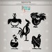 Chickens CNC Cut File, Funny Hens and Rooster Laser Dwg Files, Barn ...