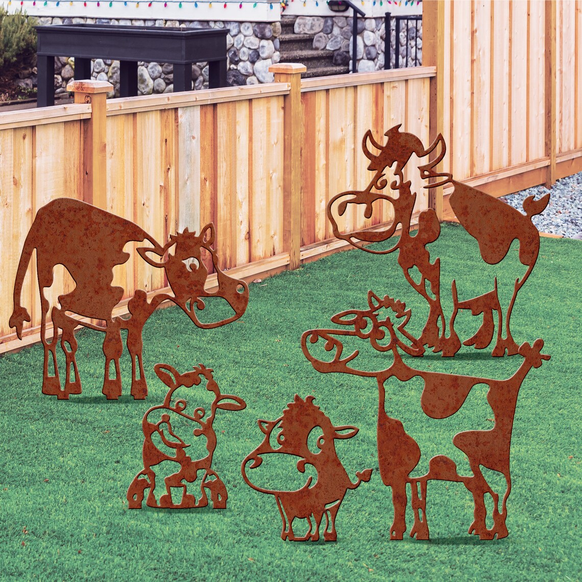 Cow CNC Cut DXF File, Funny Cows and Bull Laser Dwg Files, Cartoon Barn ...