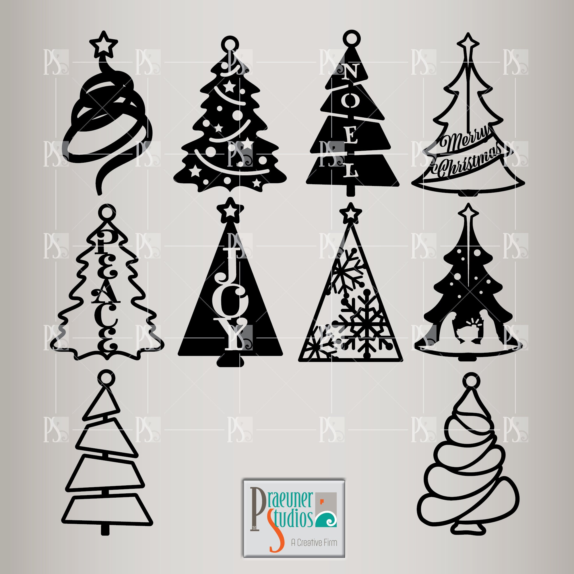 Christmas Tree Ornaments SVG Bundle, Glowforge Files, Laser Cut Files ...