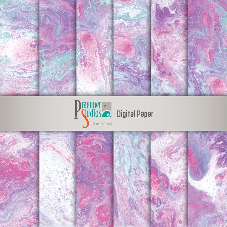 Marble Digital Paper Beautiful Pink Lavender & Blue Photo - Etsy
