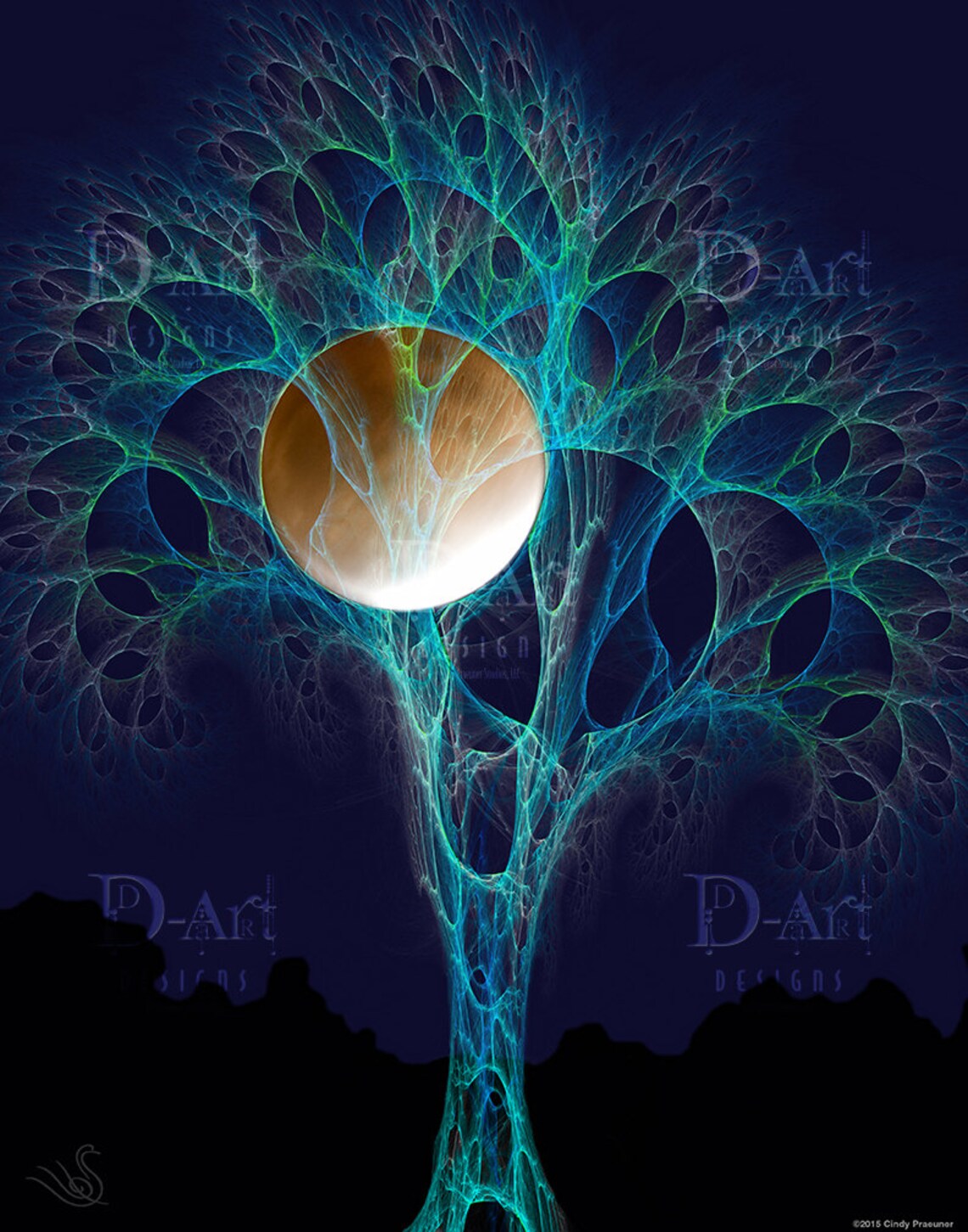 Tree of life print Moon Tree Fractal Digital Print Tree | Etsy