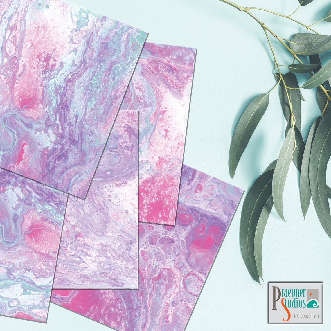 Marble Digital Paper Beautiful Pink Lavender & Blue Photo - Etsy
