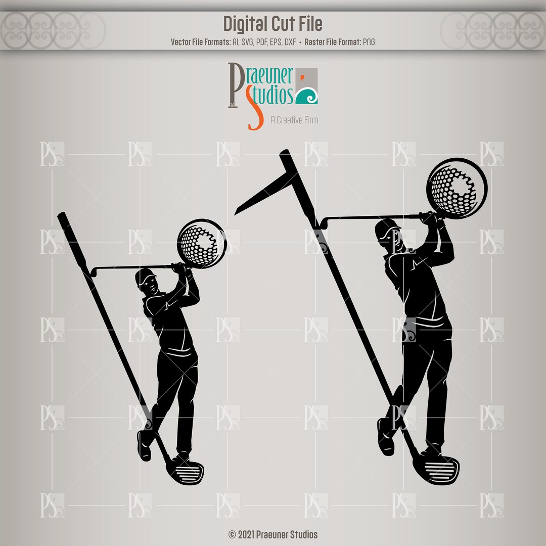 Golf SVG, Golfer Hitting Ball CNC / Laser Cut File Stab Art Pattern in ...