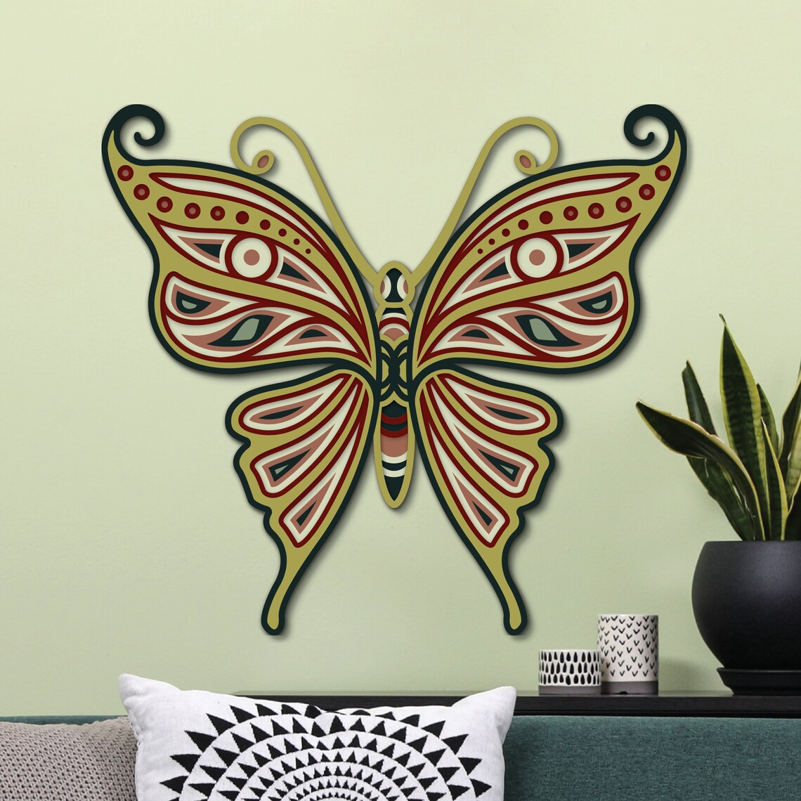 Butterfly CNC Cut File for Nursery Butterfly Mandala Wall Art - Etsy
