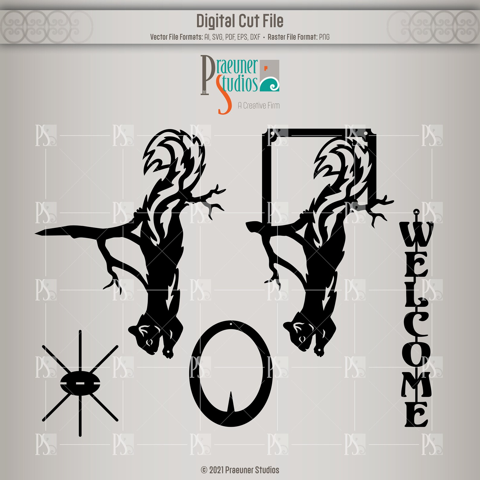 Squirrel Welcome Sign CNC Laser Cut Stab Art Pattern Garden - Etsy