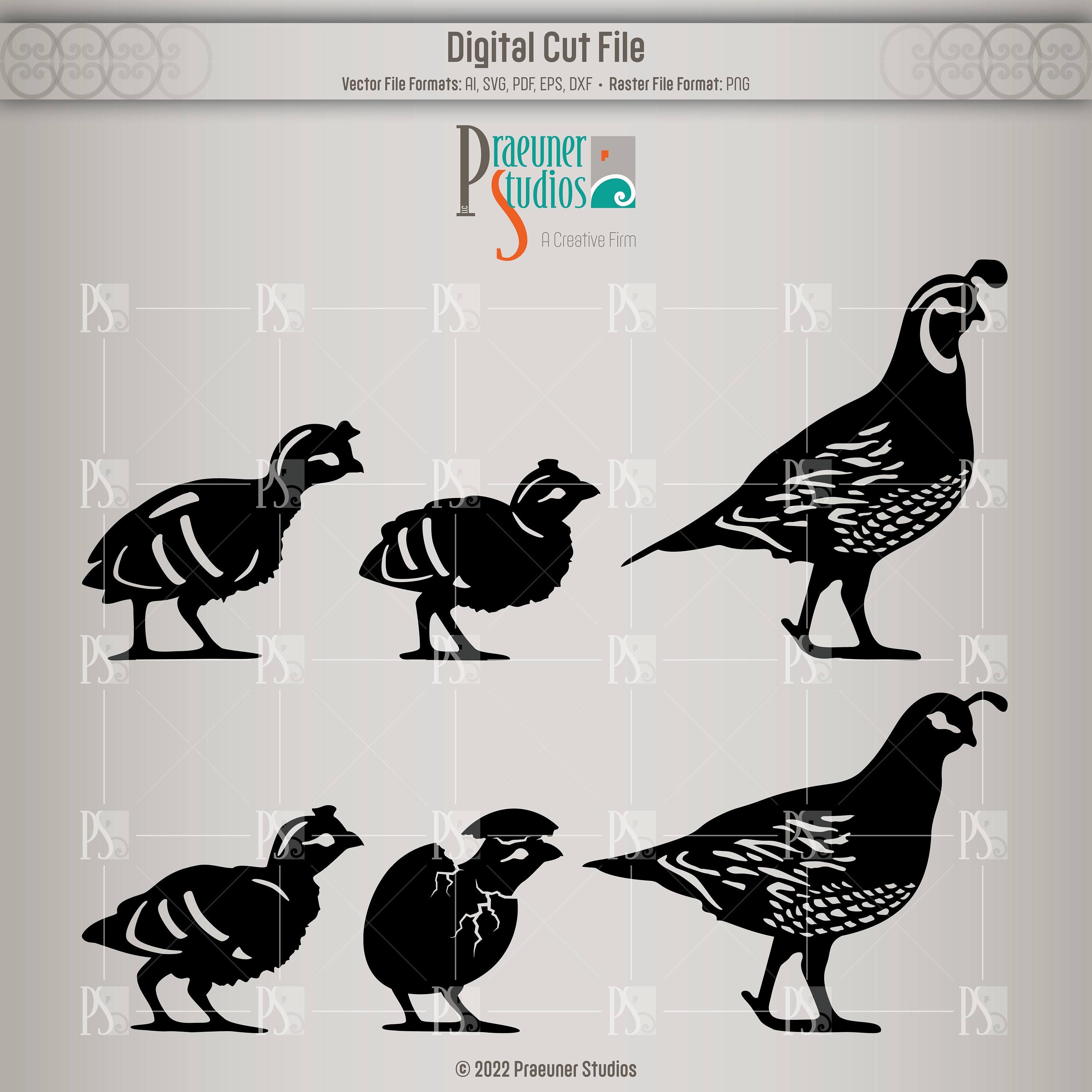 Quail Family, Bobwhite CNC Cut File, Laser, Glowforge, Cricut, Plasma ...