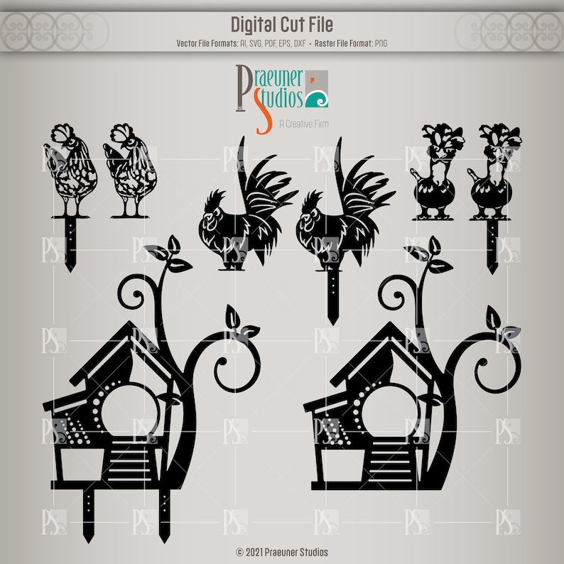 Chickens CNC Cut File Bundle, Funny Hens and Rooster Laser Dwg, Barn ...
